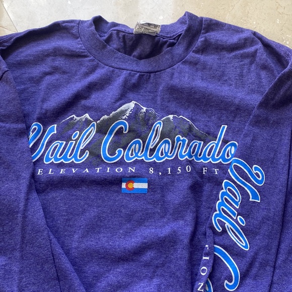 Tops | Vail Colorado Elevation Purple Vail Tourist Merch Longsleeve ...